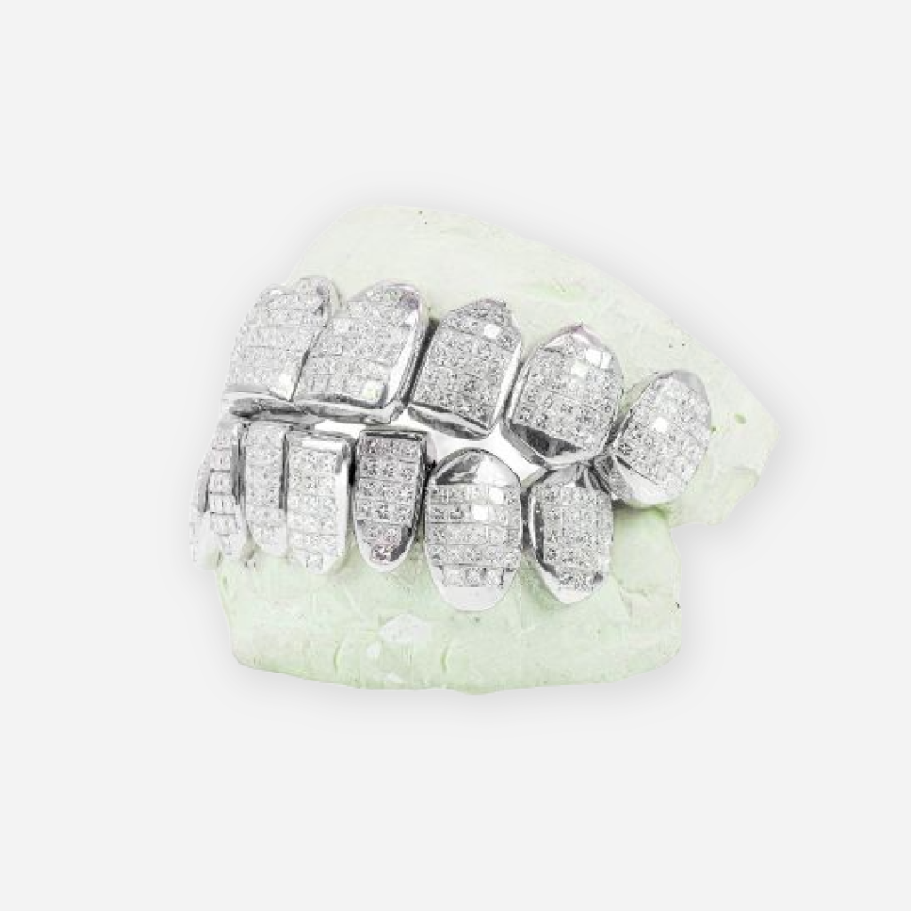 Buy Si Natural Princess Cut Diamond Teeth Grillz Invisible Setting Grillz