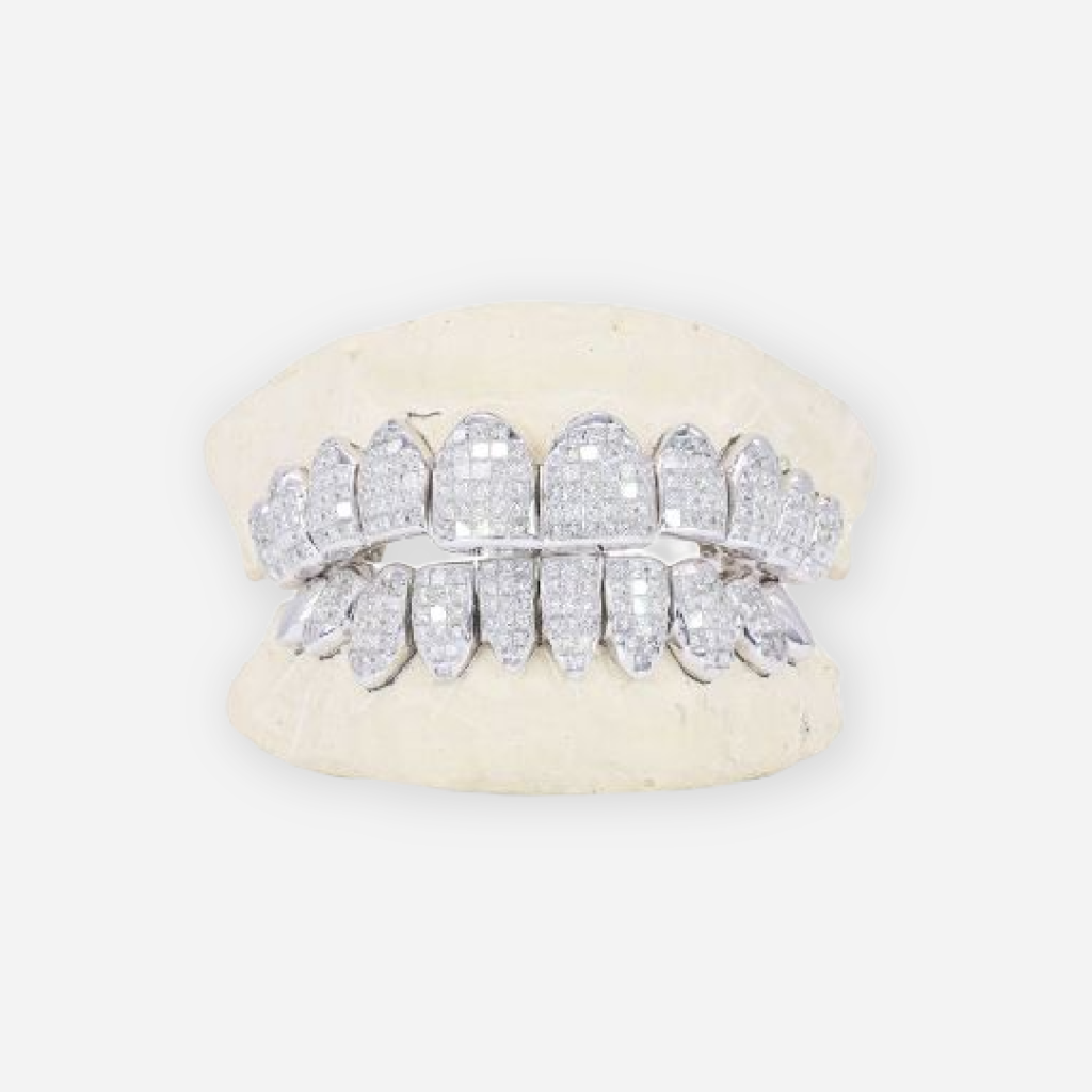 Shop Vvs Natural Princess Cut Diamond Teeth Grillz Invisible Setting ...