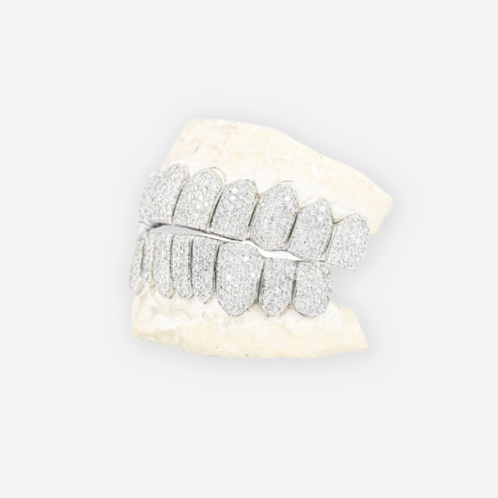 Buy Custom Natural Diamond Hand Set Gold teeth Grillz