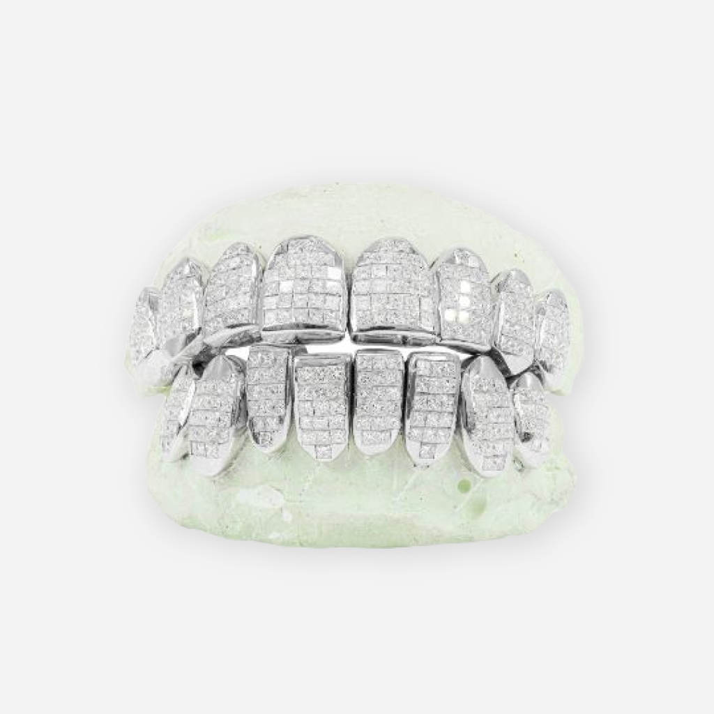 Buy Si Natural Princess Cut Diamond Teeth Grillz Invisible Setting Grillz