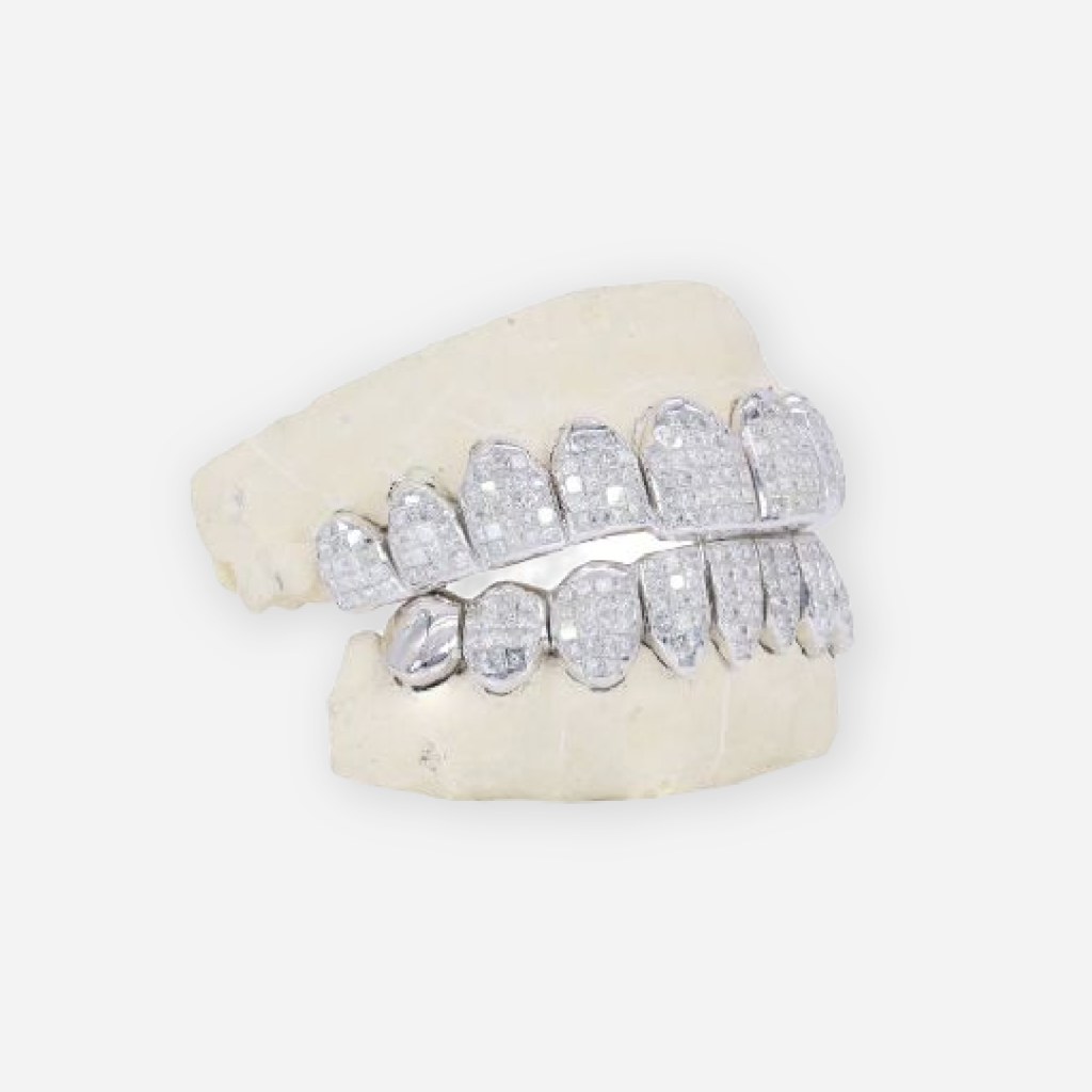 Shop Vvs Natural Princess Cut Diamond Teeth Grillz Invisible Setting ...