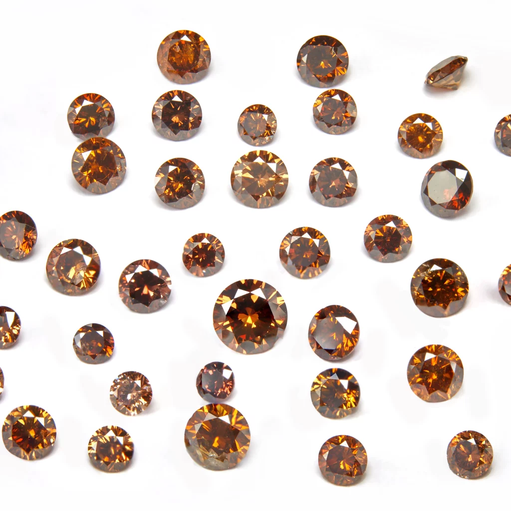Buy 1mm to 3.60mm Round Shape Brown Color Diamond | Diamonds Supplier