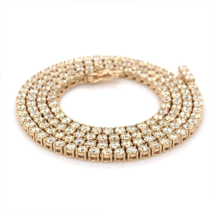 Buy Natural 14K White Gold Round Diamond Tennis Chain