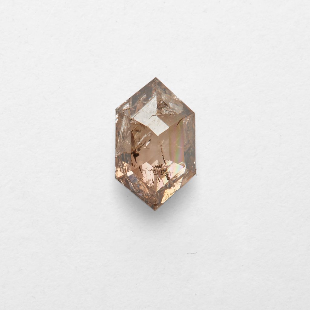 0.85 Ct Hexagon Cut Salt and Pepper Diamond